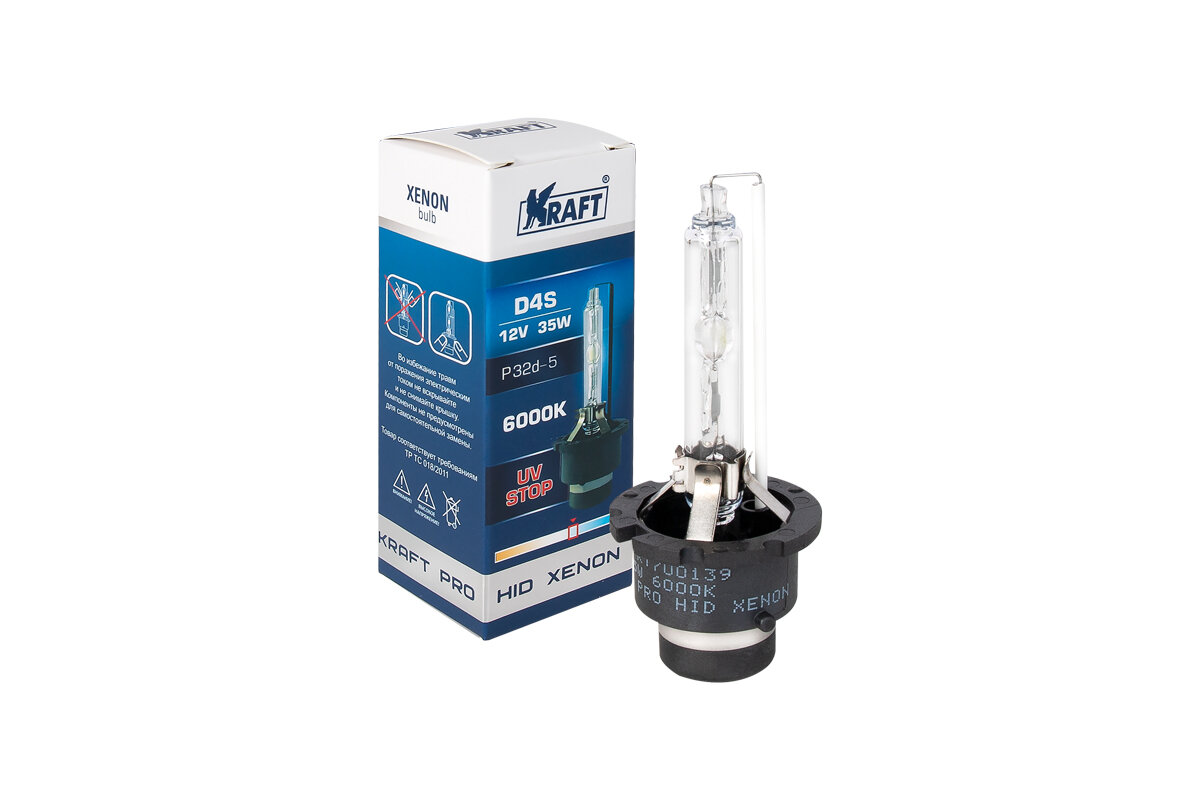 KRAFT Автолампа ксеноновая газоразрядная D4S 12v 35w (P32d-5) Pro HID Xenon KT 700139