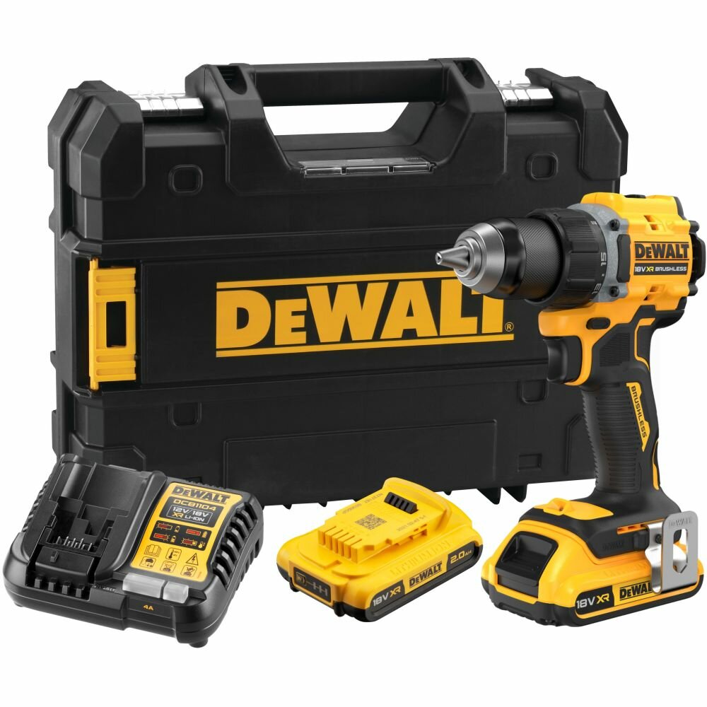 Dewalt Аккумуляторная дрель-шуруповерт DCD794D2T, 18 В, 1650 об/мин, с 2 АКБ 2 Ач и ЗУ, в кейсе TSTAK () DCD794D2T-QW