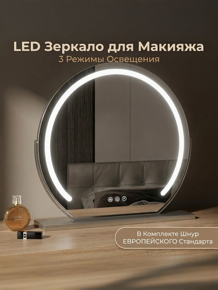 Зеркало гримерное, 30 см х 29.5 см, 1 шт