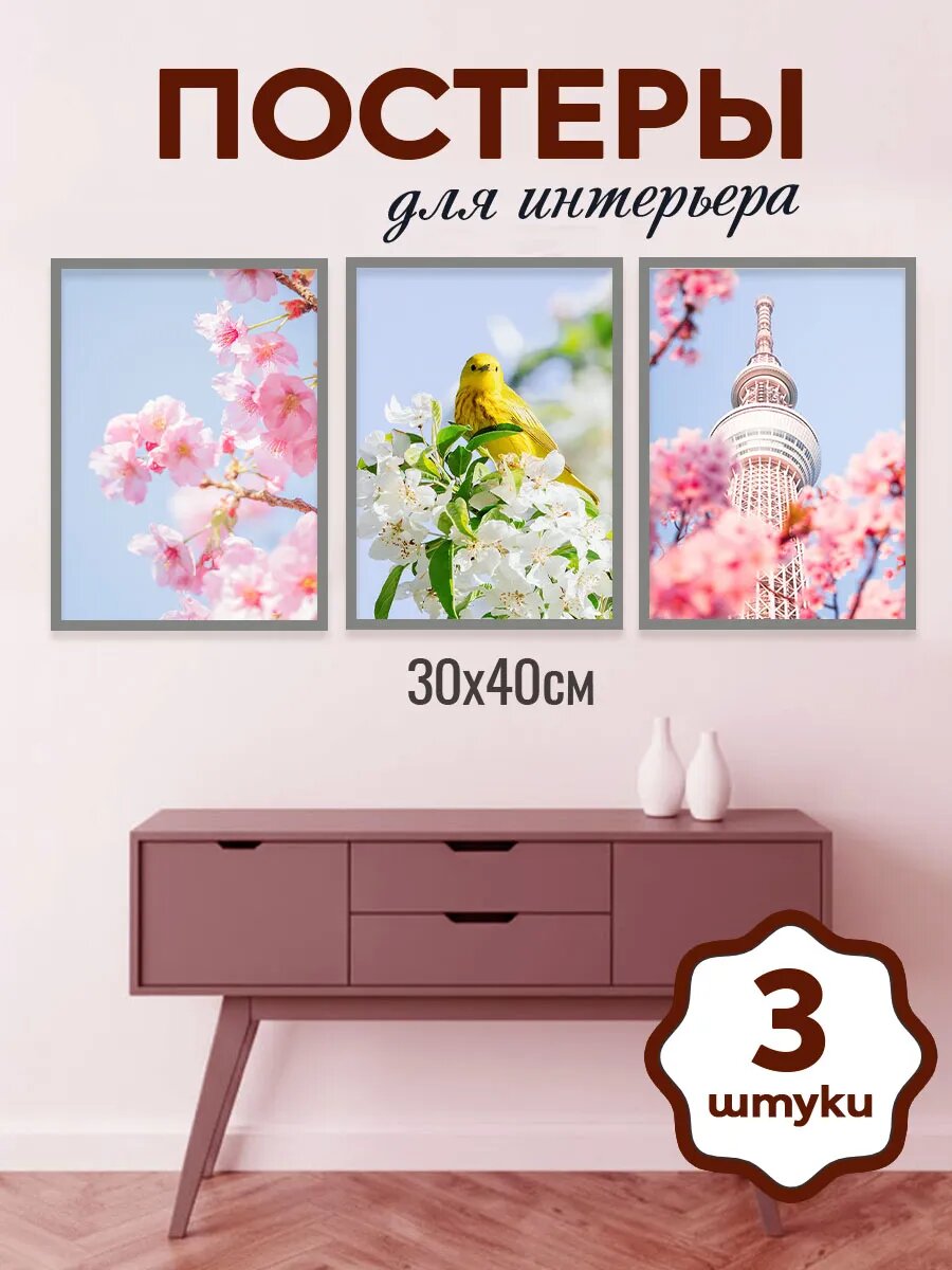 Интерьерные постеры А3 на стену, летние
