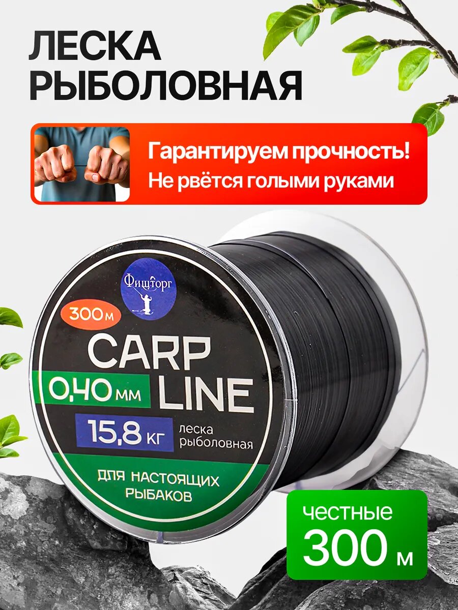 Леска рыболовная 0.40 мм 300 м черная монофильная карповая