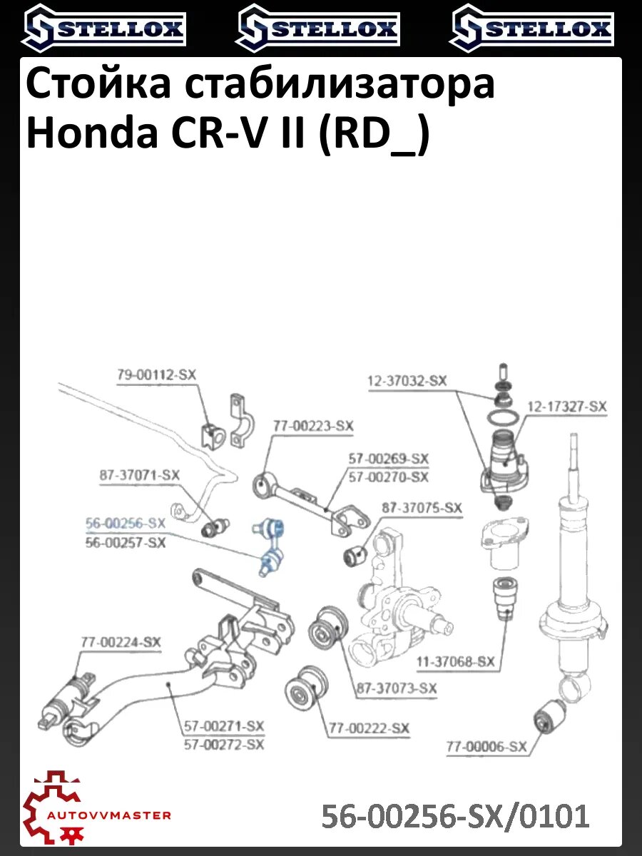 Стойка стабилизатора Honda CR-V II (RD_)