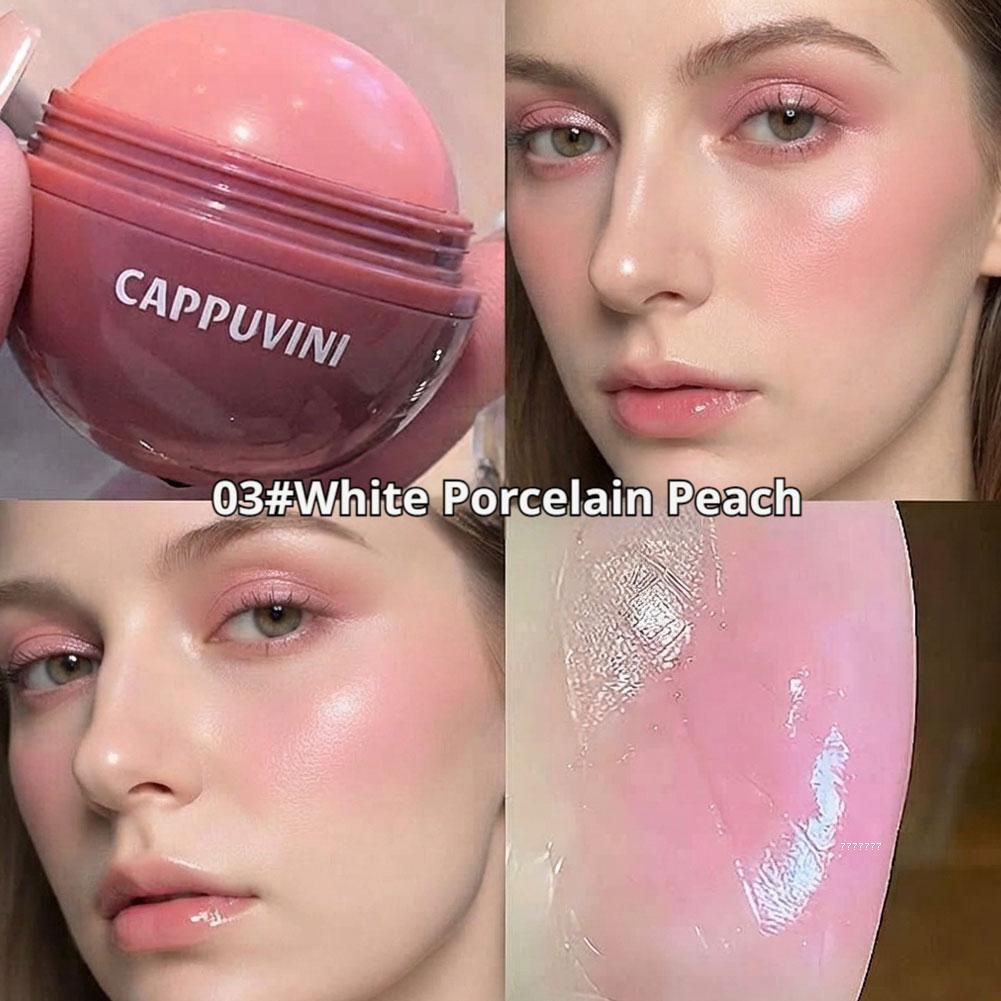 CAPPUVINI Кремовые румяна-шарик, 7,5 г, оттенок 01 спелое яблоко