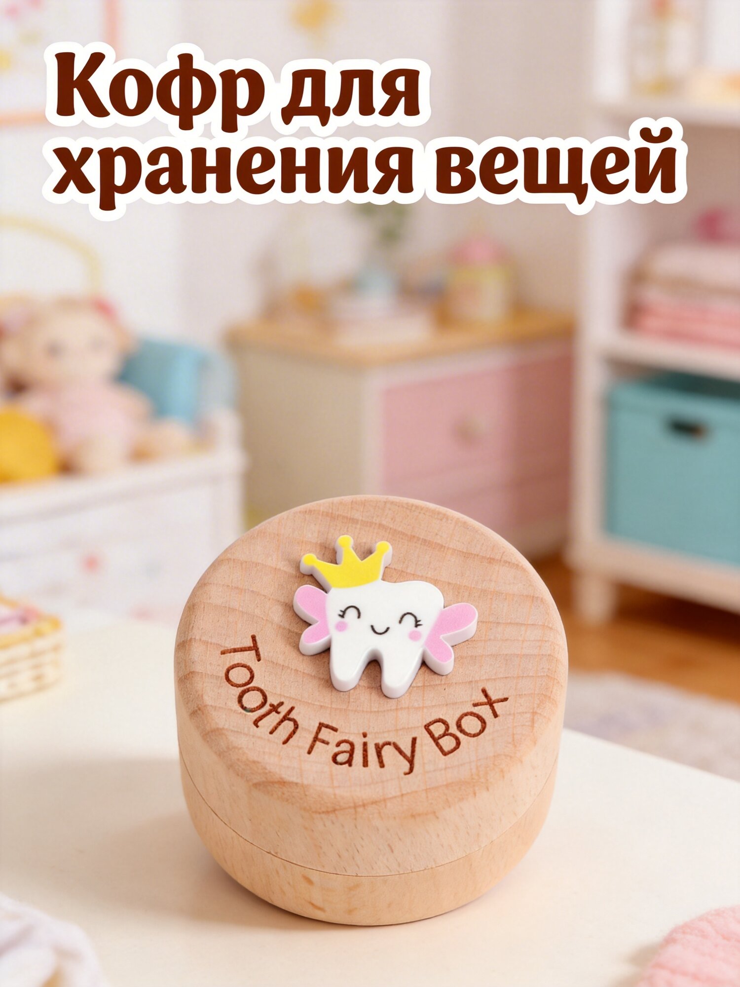Коробка Для Молочных Зубов Ребенка Сохранит Волосы И Первые Зубы Детей Простой Дизайн 5.00X5.00X3.00Cm
