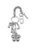 Сумка MARC JACOBS Balloon Daisy cluster bag charm, серебристый