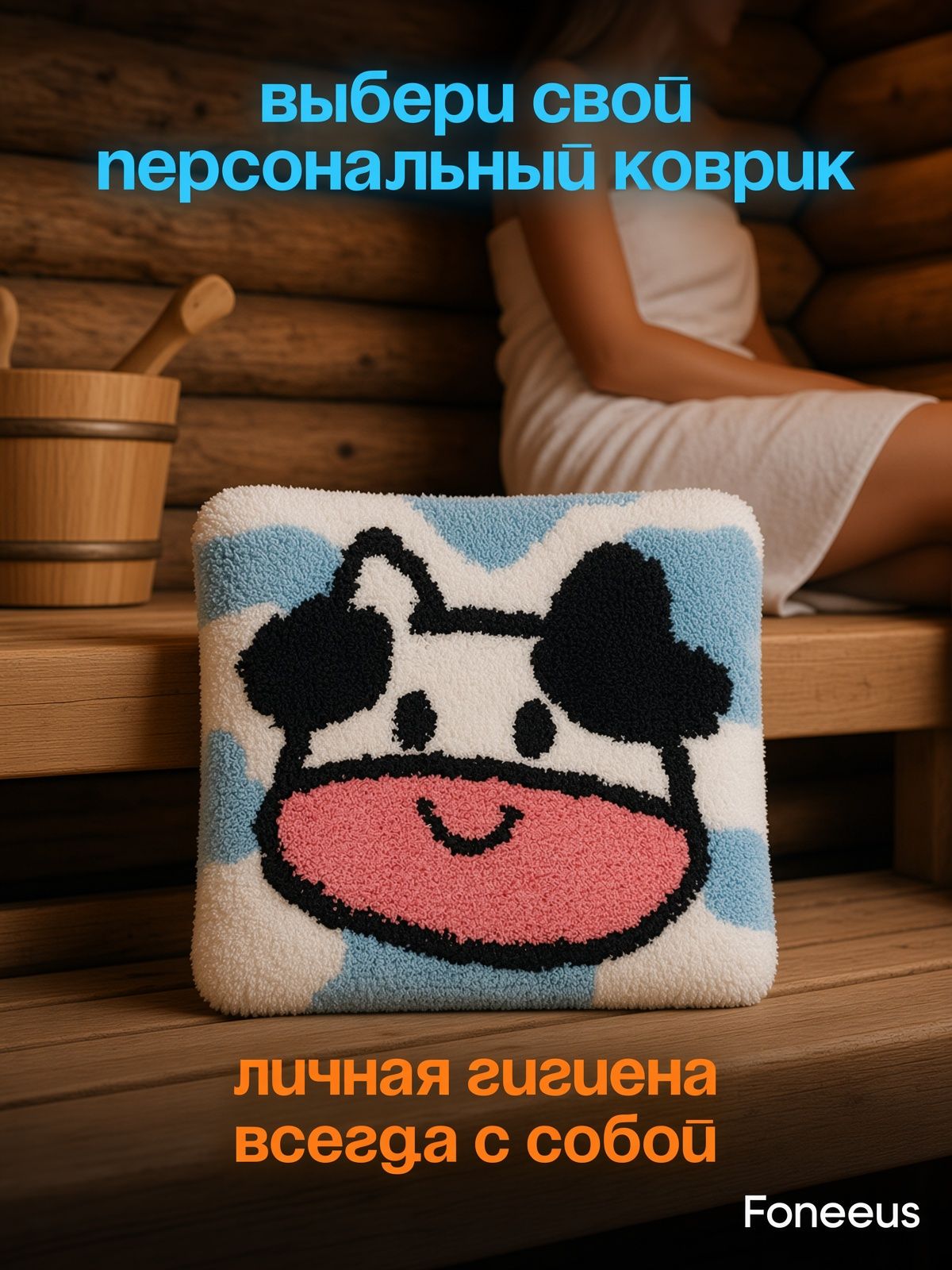 Коврик для бани и сауны термоизоляционный; портативная противоскользящая сидушка в парную, гигиеническая подстилка Foneeus