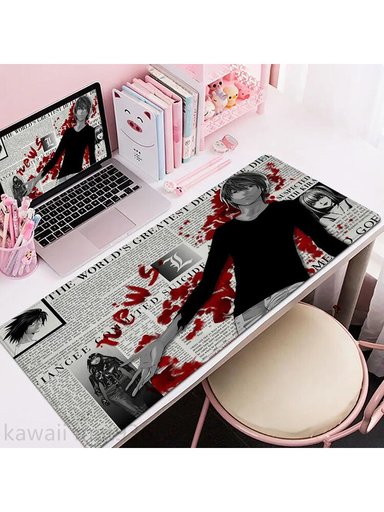 Death Note Игровой настольный коврик из аниме-мультфильма "Тетрадь смерти", ноутбук, размер 40x90xxl