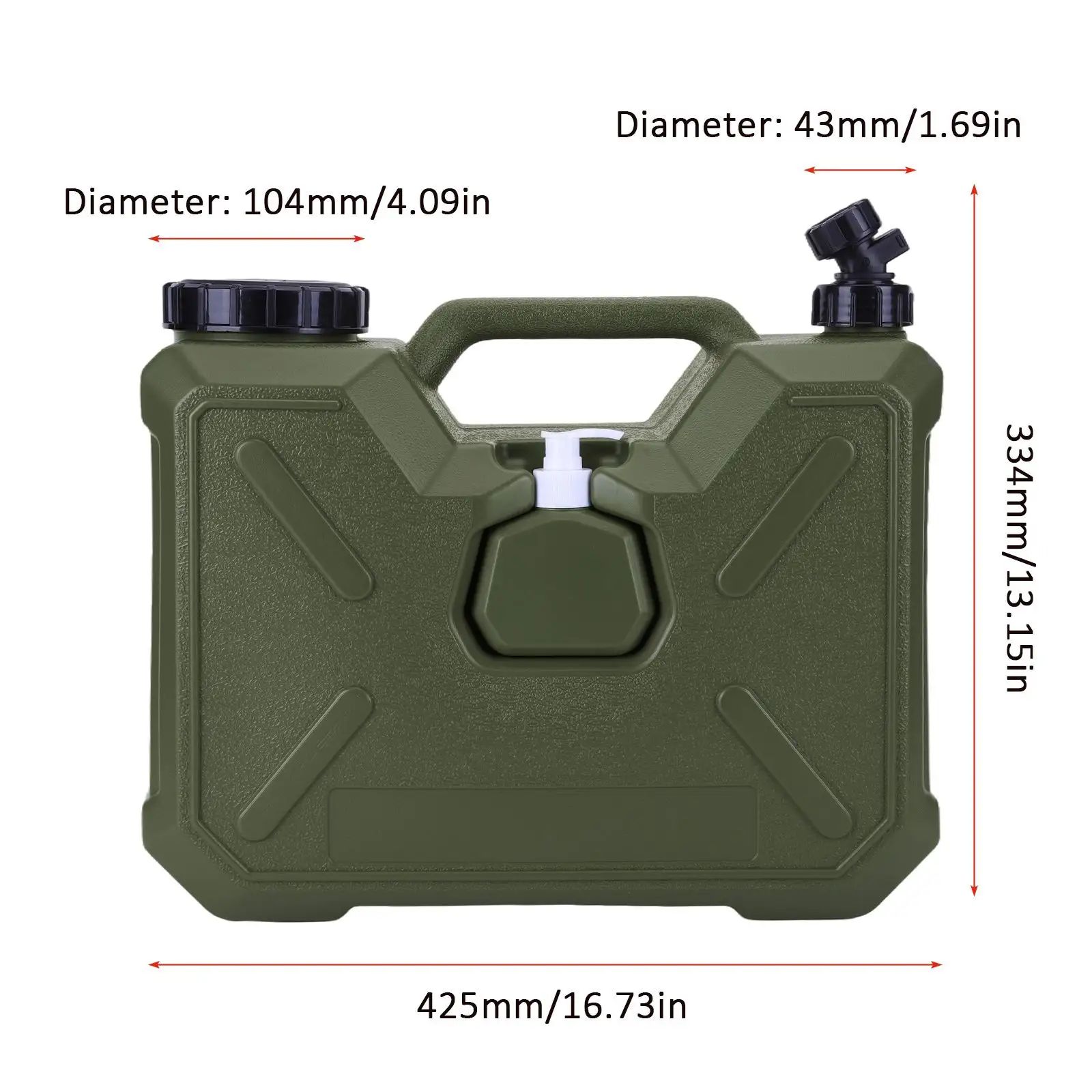 Питьевой бак для кемпинга из пищевого HDPE, 18 л, с краном