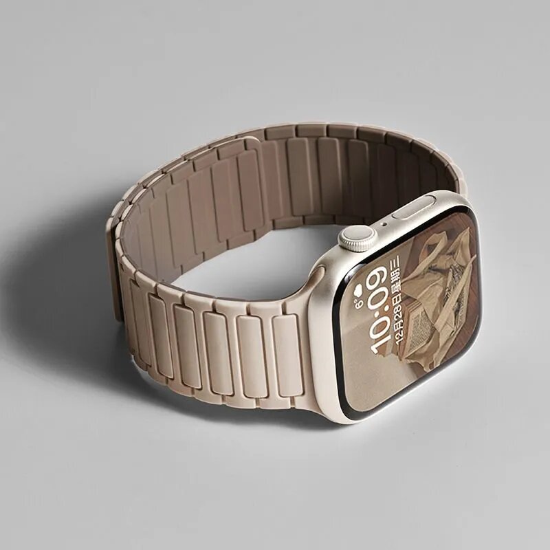 Ремешок для Apple Watch 42mm, 44mm 45mm, 46mm 49mm магнитный силиконовый, ремешок для смарт часов Apple Watch Series 1-10 , SE и Ultra 42mm (Series 3) 44mm 45mm 49mm