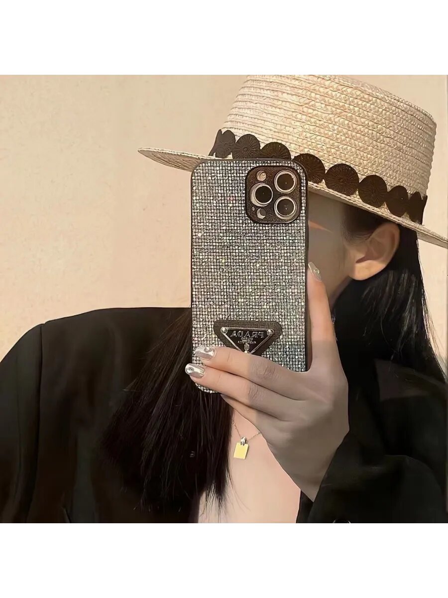 PRADA чехол для iPhone со стразами, блестящий