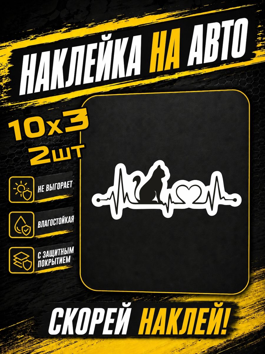 Наклейки на авто Пульс кот