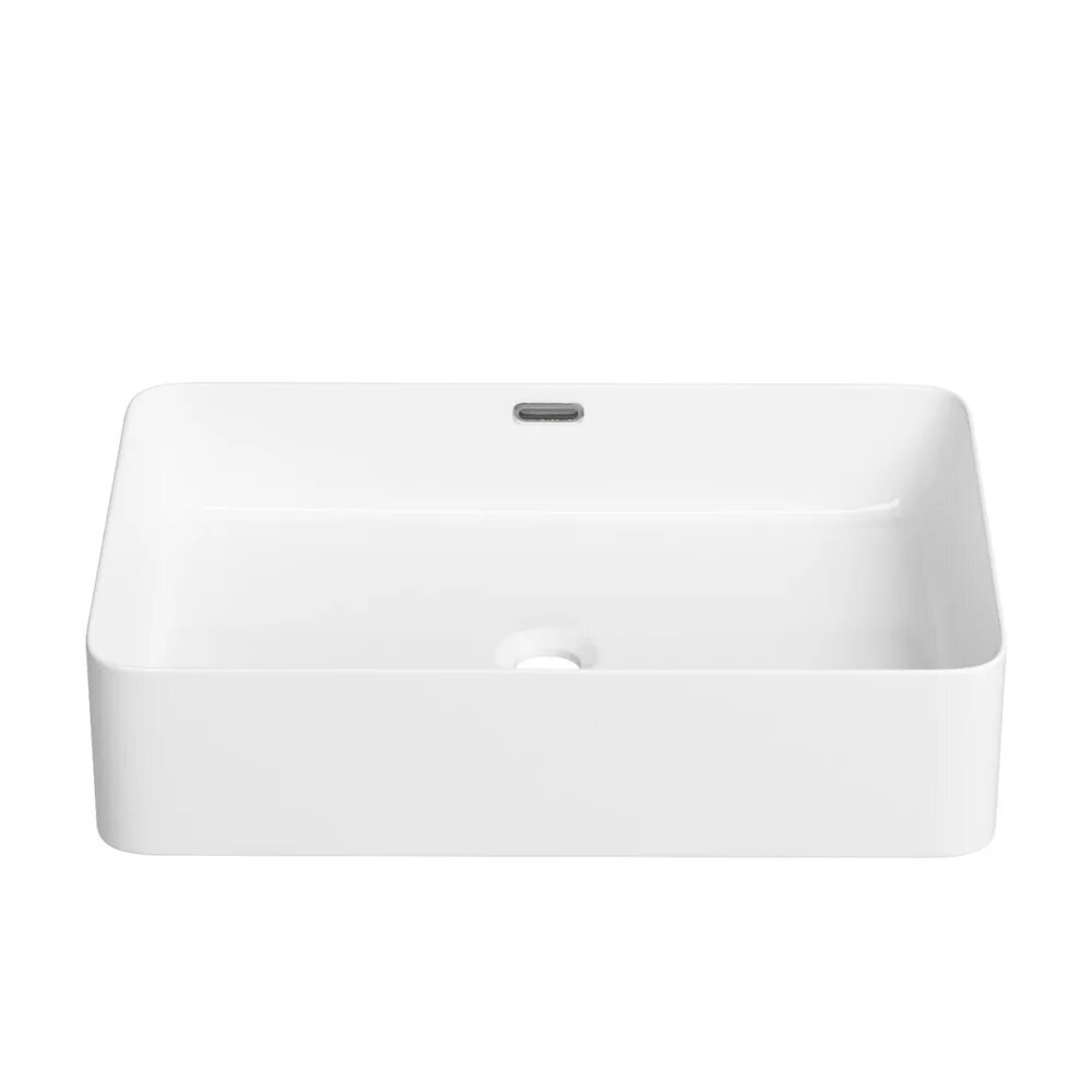 Накладная раковина для ванной комнаты Lavinia Boho Bathroom Sink 33311102: умывальник из фарфора 49 см, прямоугольный, цвет глянцевый белый