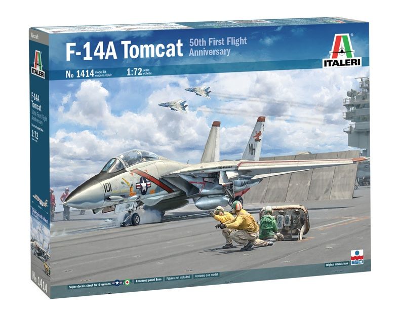 Модель самолета сборная палубный истребитель F-14A tomcat Масштаб 1/72 (26,5 см) Italeri Арт.1414ИТ