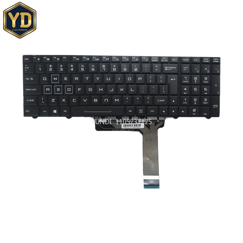 YD Клавиатура для ноутбука CLEVO P750ZM черная