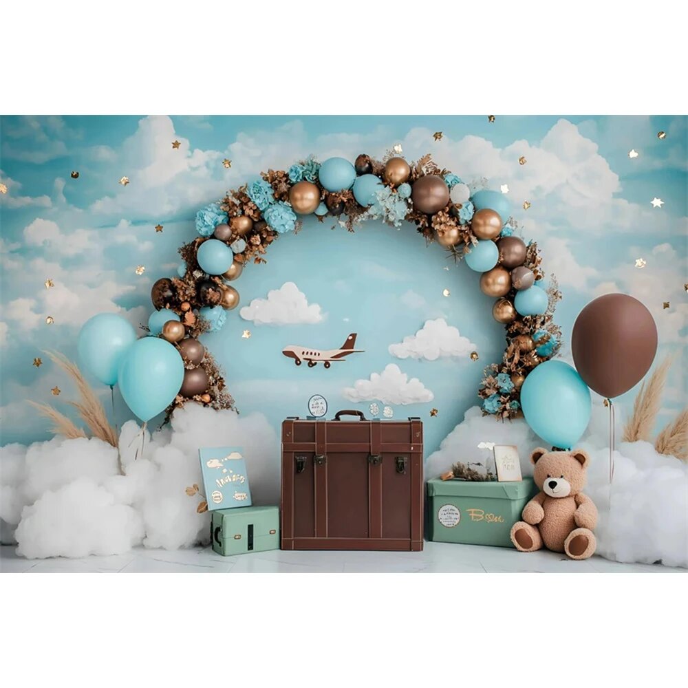 Фотофон для съёмки новорождённых Sfaretir 1 год винил розовый голубой Vinyl 180x120cm, MAI07714