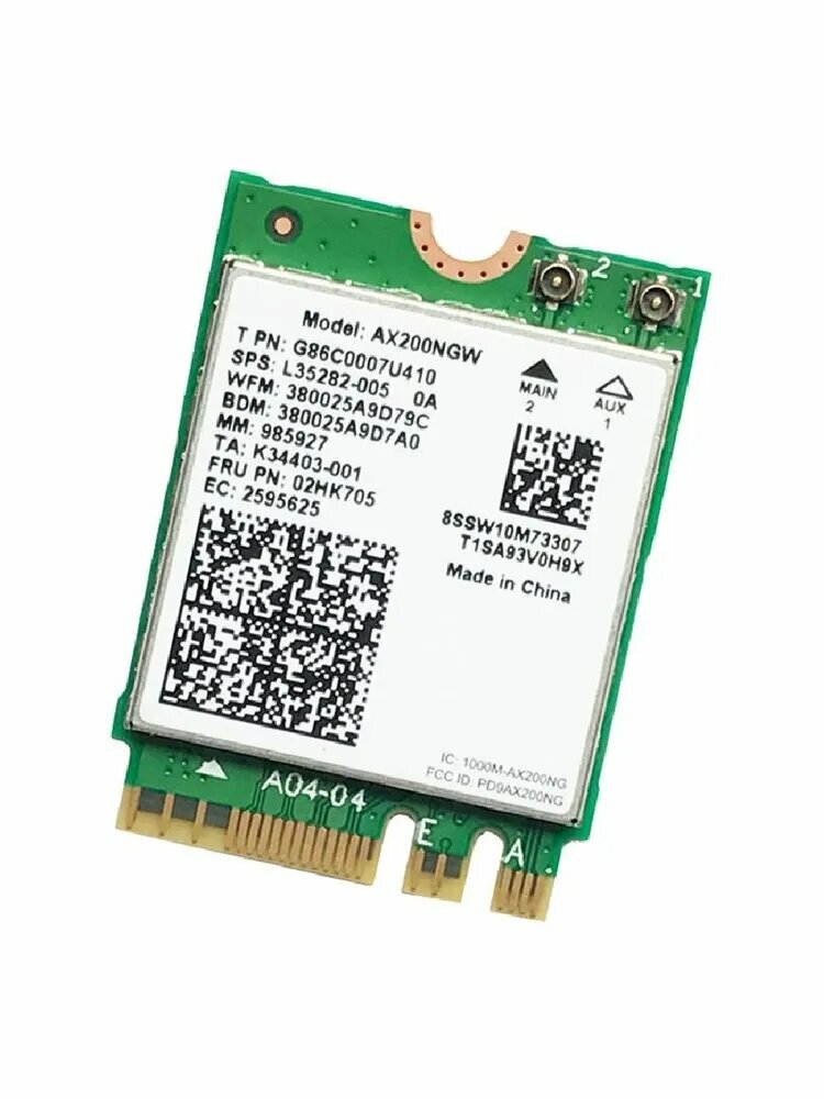 AX200 AX200NGW Сетевая карта M.2 NGFF WiFi Bluetooth 5.0 6 2.4G/5G 802.11Ac/Ax Беспроводной адаптер