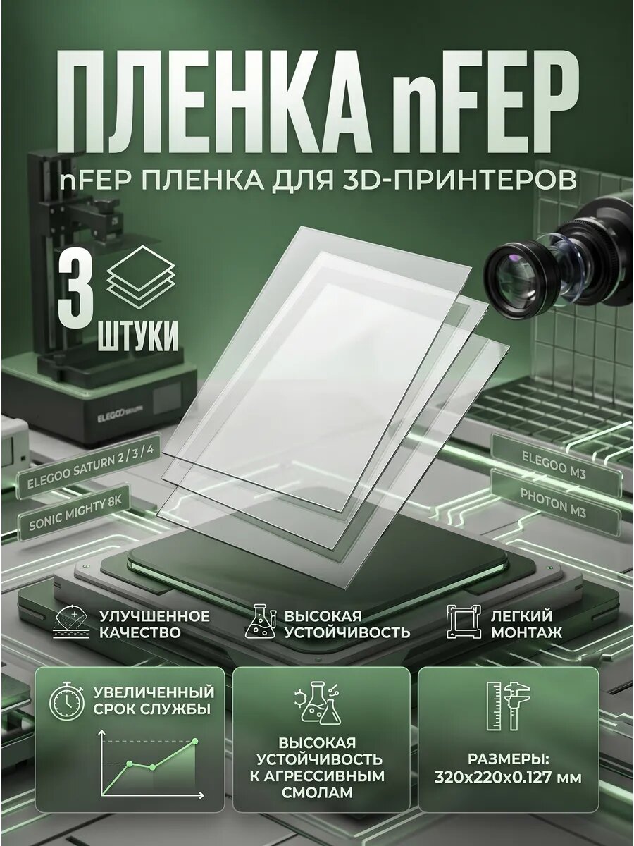 Пленка nFEP (PFA) для Saturn 2, 3, 4, Sonic Mighty 8K, 3 шт.