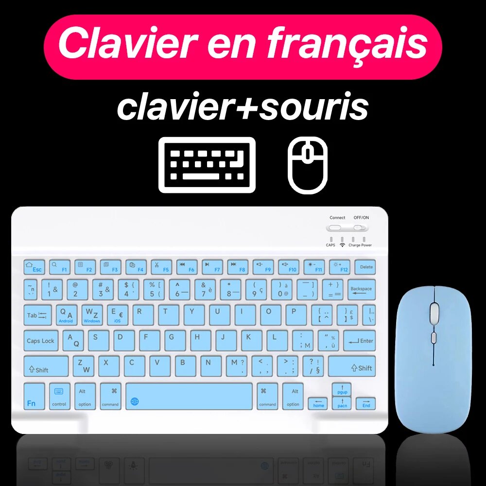 Беспроводная Bluetooth клавиатура для iOS Android Windows French 1