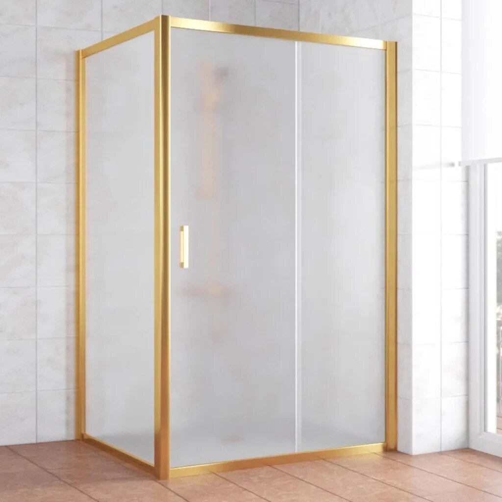 Душевой уголок Vegas Glass ZP+ZPV 120*100 09 10 профиль золото, стекло сатин