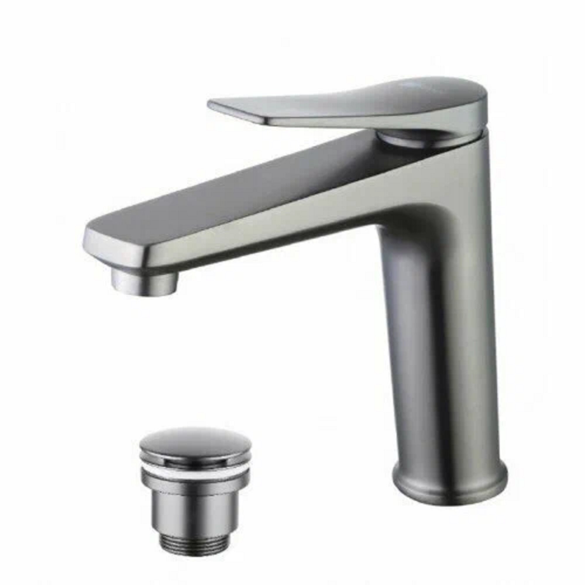 Смеситель Lemark Bronx LM3737GM, для раковины, фиксированный излив, цвет графит