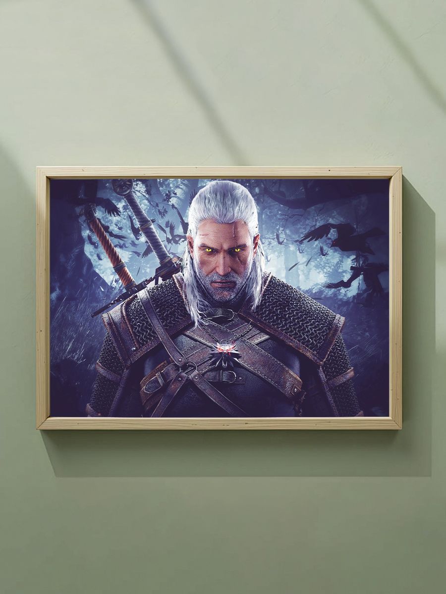 Постер, плакат на стену "Геральт портрет - Ведьмак / The Witcher" 42 см х 29,7 см (А3), Без Рамы