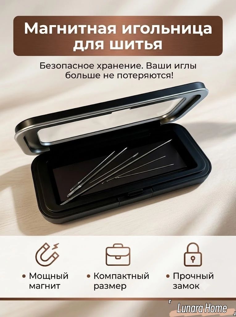 Игольница магнитная, футляр для иголок