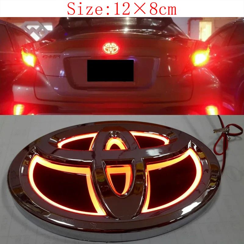 Светодиодная эмблема Toyota передняя LED, подсветка логотипа авто для Corolla, Rav4, Yaris, CHR, Hilux, Camry, Land Cruiser, Supra, Wish, Auris, Avensis