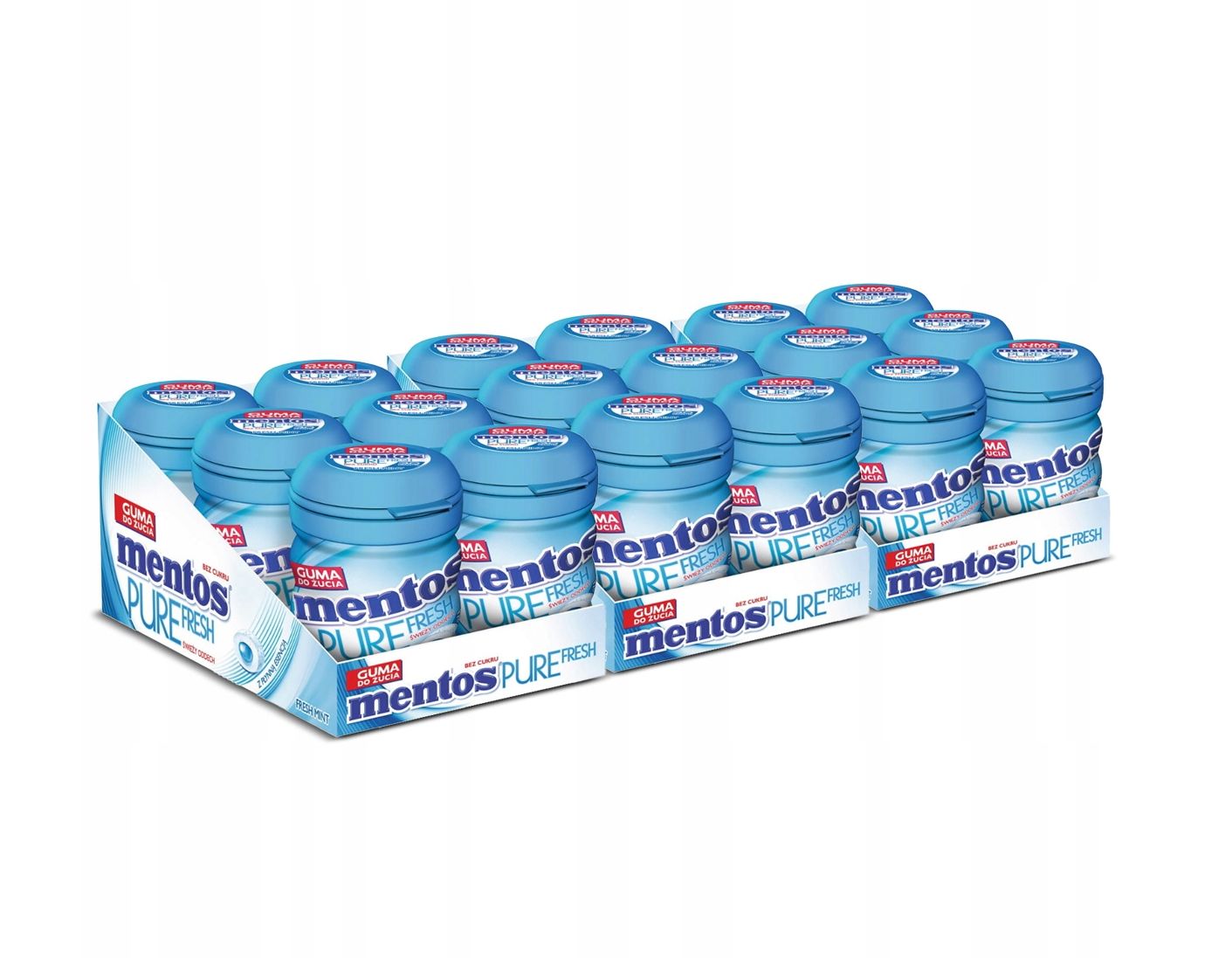 Жевательная резинка Mentos Pure Fresh со вкусом свежей мяты, без сахара, 18х60 г - 5907447604301