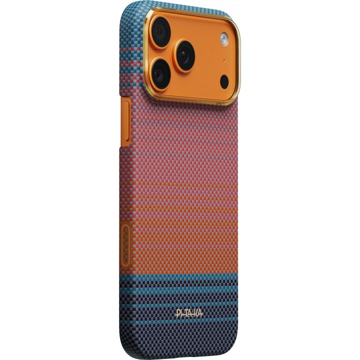 Ультра тонкий чехол PITAKA (California Dream-04) для iPhone 17 Pro Max, (Sunset 2.0) Оранжево-синий