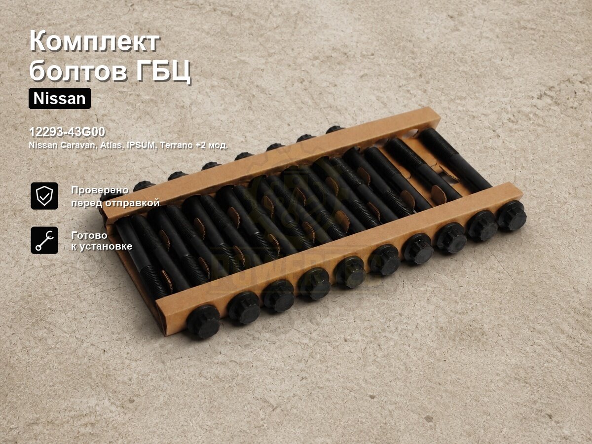 Комплект болтов ГБЦ 12293-43G00 STEN Nissan