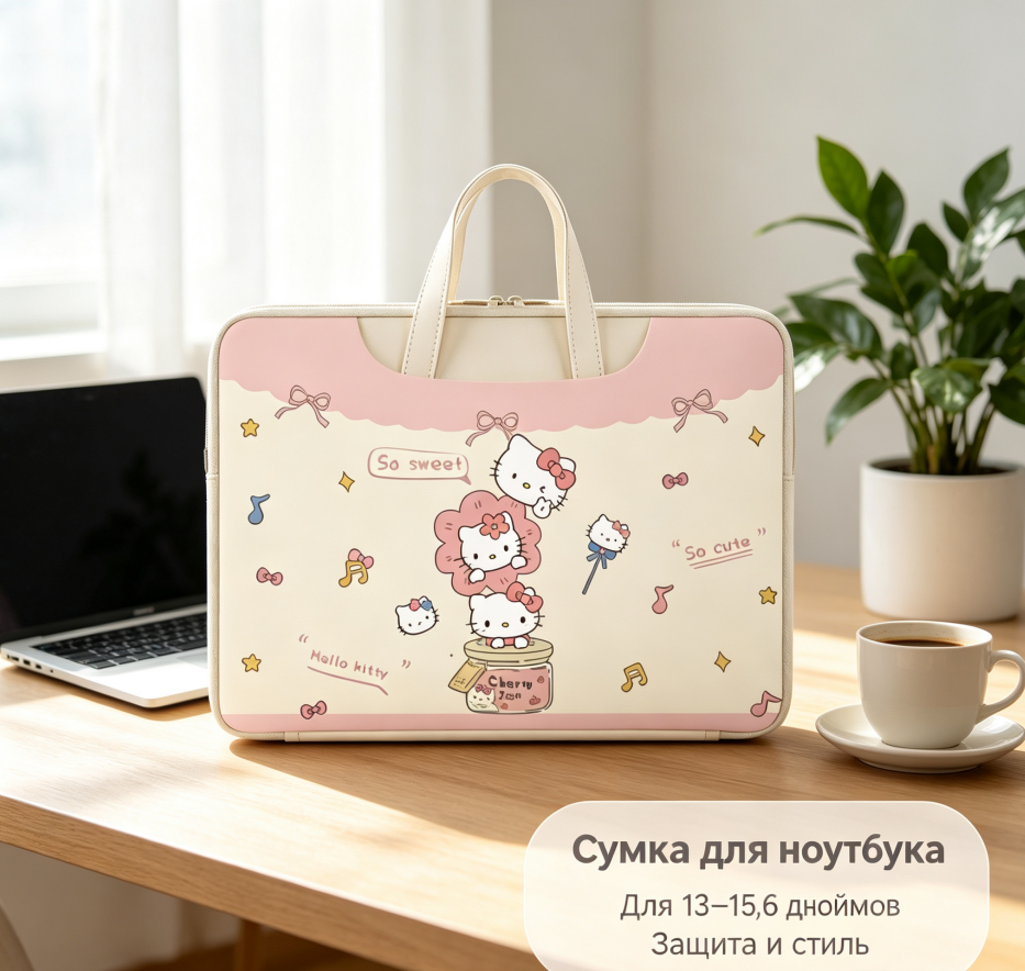 Симпатичная сумка для ноутбука 13‑15,6 дюйма, портативная защитная сумка‑чехол для ноутбука и планшета, противоударная