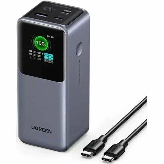 Внешний аккумулятор Ugreen PB722, 25000 мАч, 1USB/2C, 200W, серый