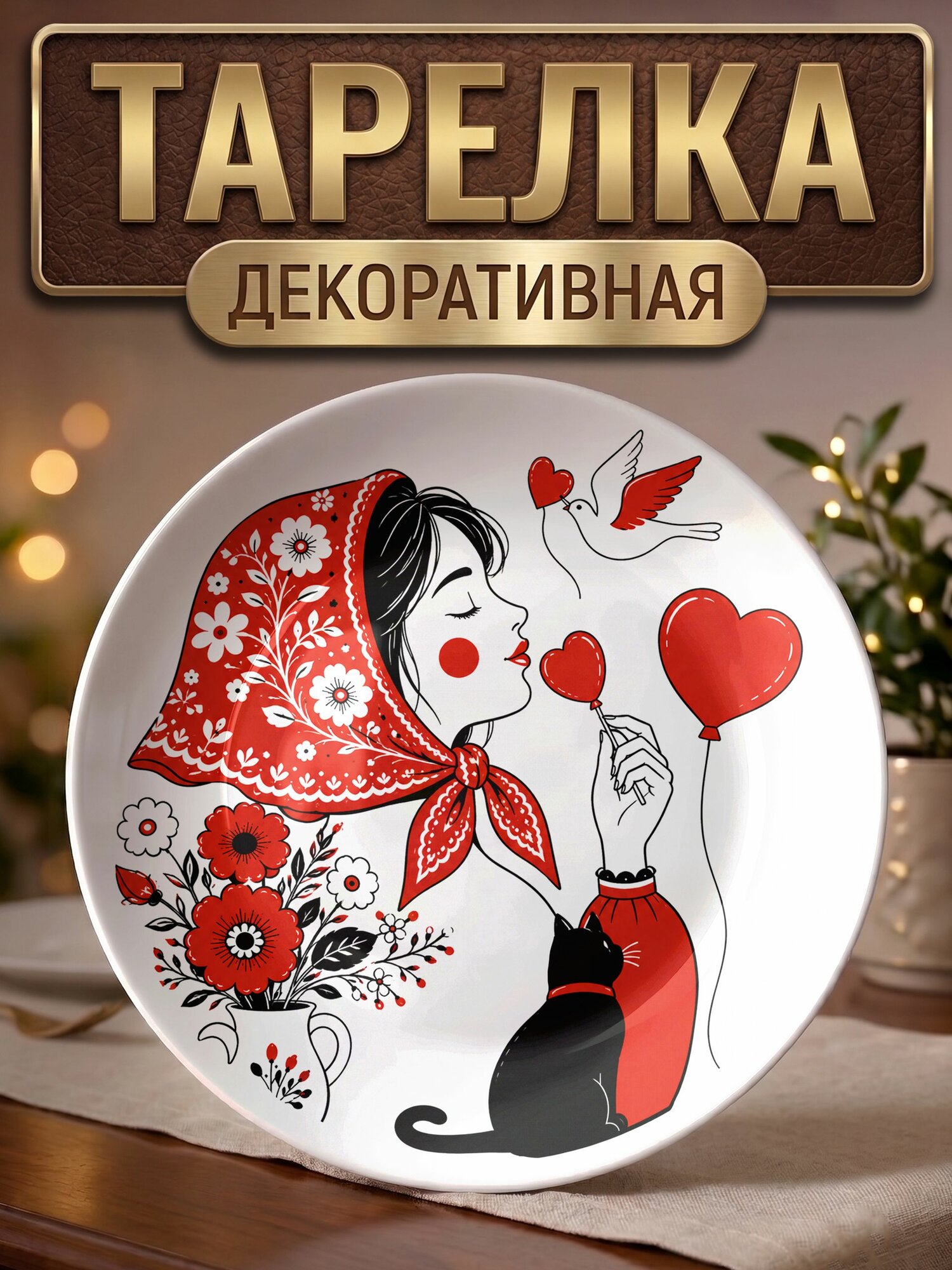 Тарелка декоративная Русская девушка