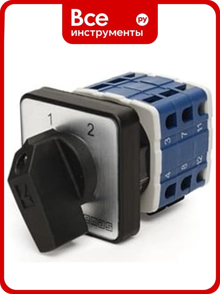 Переключатель полюсов Emas реверс. трёхфазный 1-2 16A PSA016KD333S