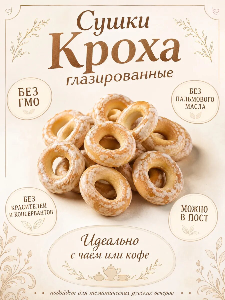 Сушки кроха, глазированные,800 гр