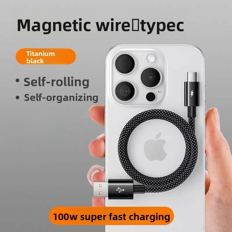Магнитный плетеный usb c кабель для передачи данных с двумя разъемами для быстрозаряда и синхронизации тип с 1.5 м