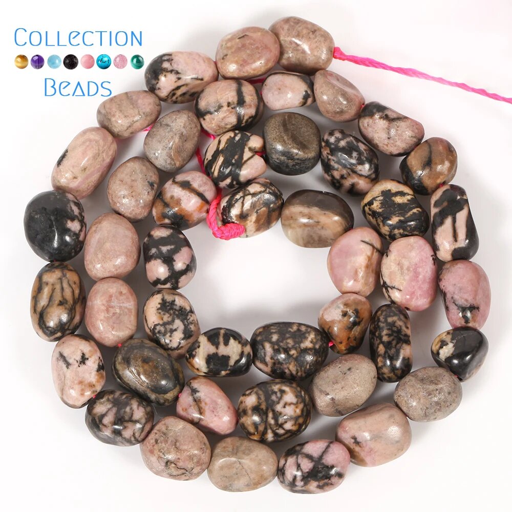 Бусины Black Lace Rhodonite 8-10 мм