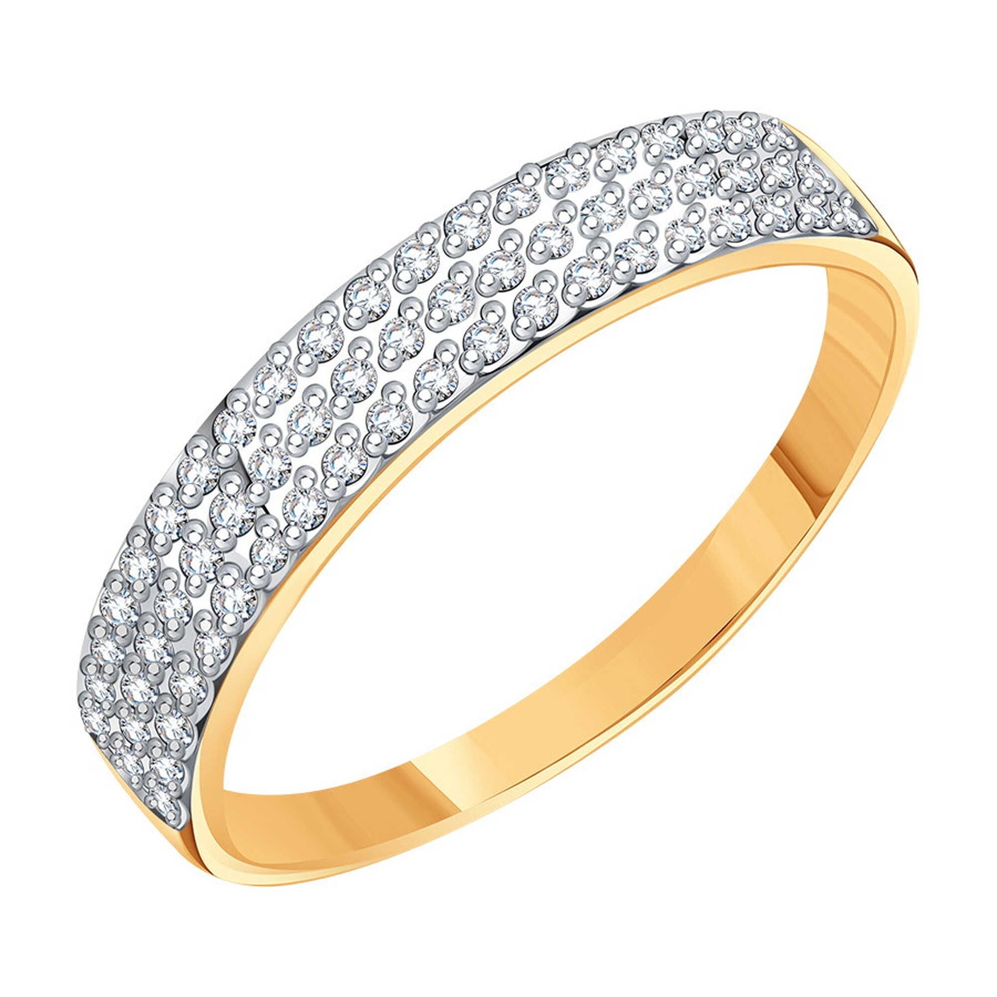 Кольцо Diamant online, красное золото, 585 проба, бриллиант