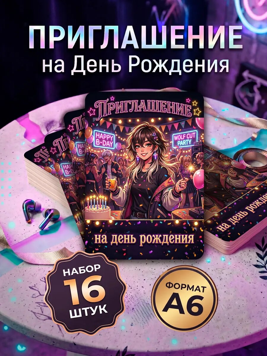 Пригласительные на день рождения неоновая вечеринка