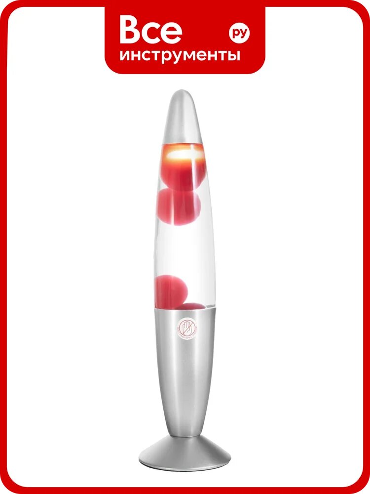 Светильник RISALUX настольный металл, стекло, воск Лава Е14 25-35W серебро 34x8,5x8,5 см 3484018