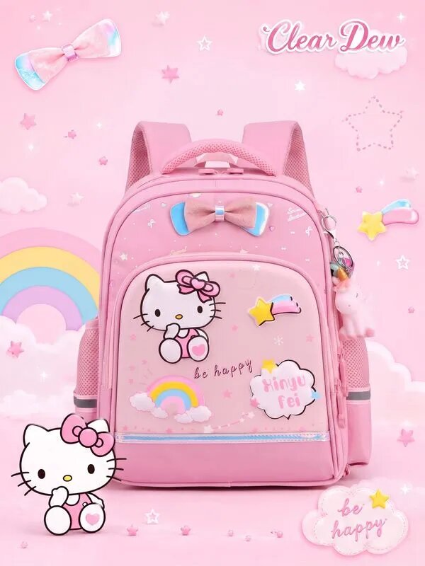 Школьный рюкзак Hello Kitty для девочек 5 8 лет (1 4 классы) легкий, ортопедический, со светоотражателями