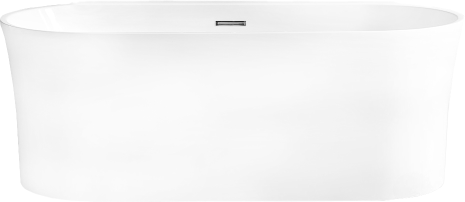 Акриловая ванна BelBagno BB409-1700-800 170x80 см, пристенная, белая, овальная, со сливом-переливом