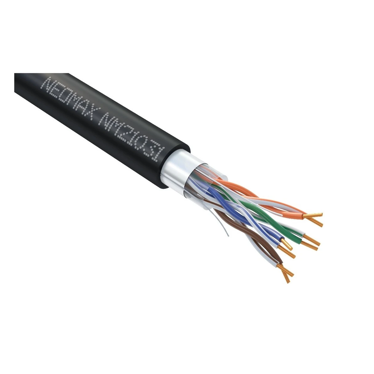 Кабель NEOMAX NM21031 F/UTP cat.5e 4 пары (305 м) 0.48 мм (24 AWG) Медь, внешний, PE, черный