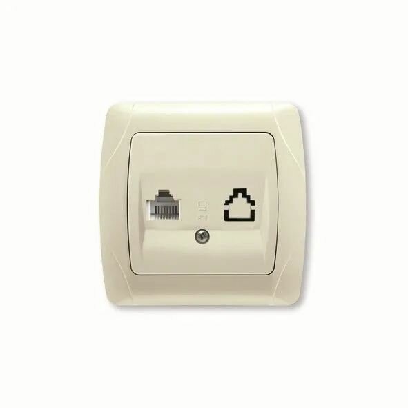 Розетка телефонная TF Carmen кремовый встроенный монтаж (Viko), арт. 90562013
