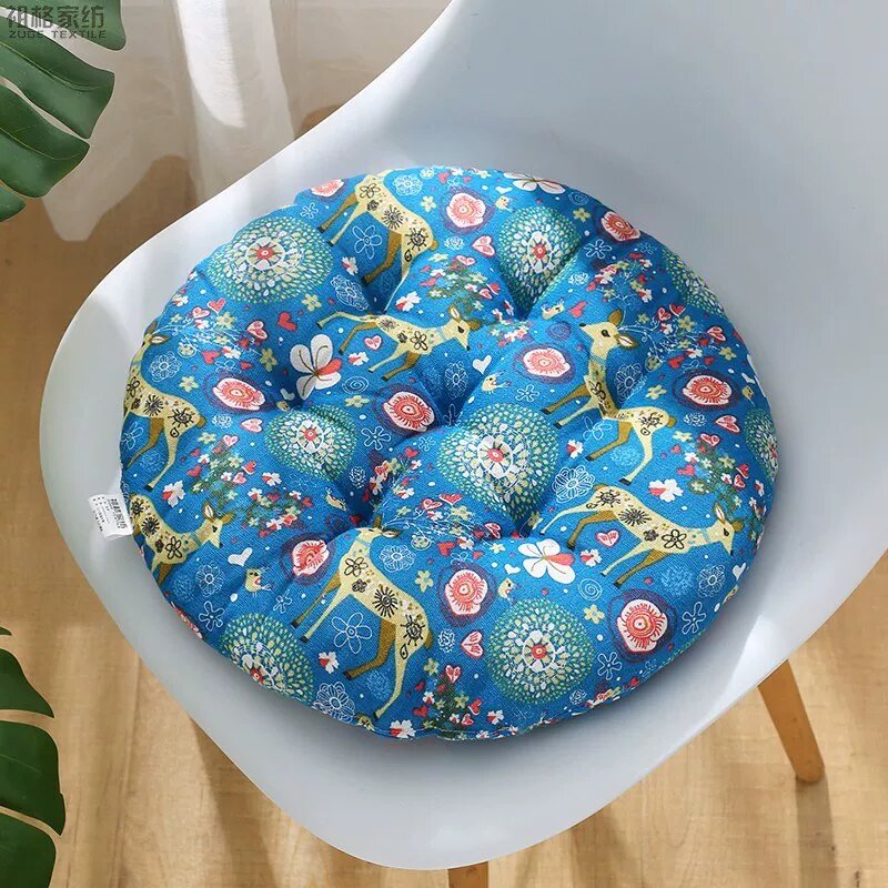 Круглый коврик для кошек и собак с рисунком детского оленя, непромокаемый хлопково-льняный, 45x45 см, уютный для