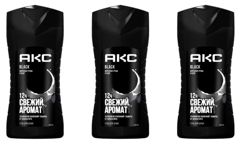 АКС Гель для душа Black, Морозная груша и мускат, 250 мл, 3шт