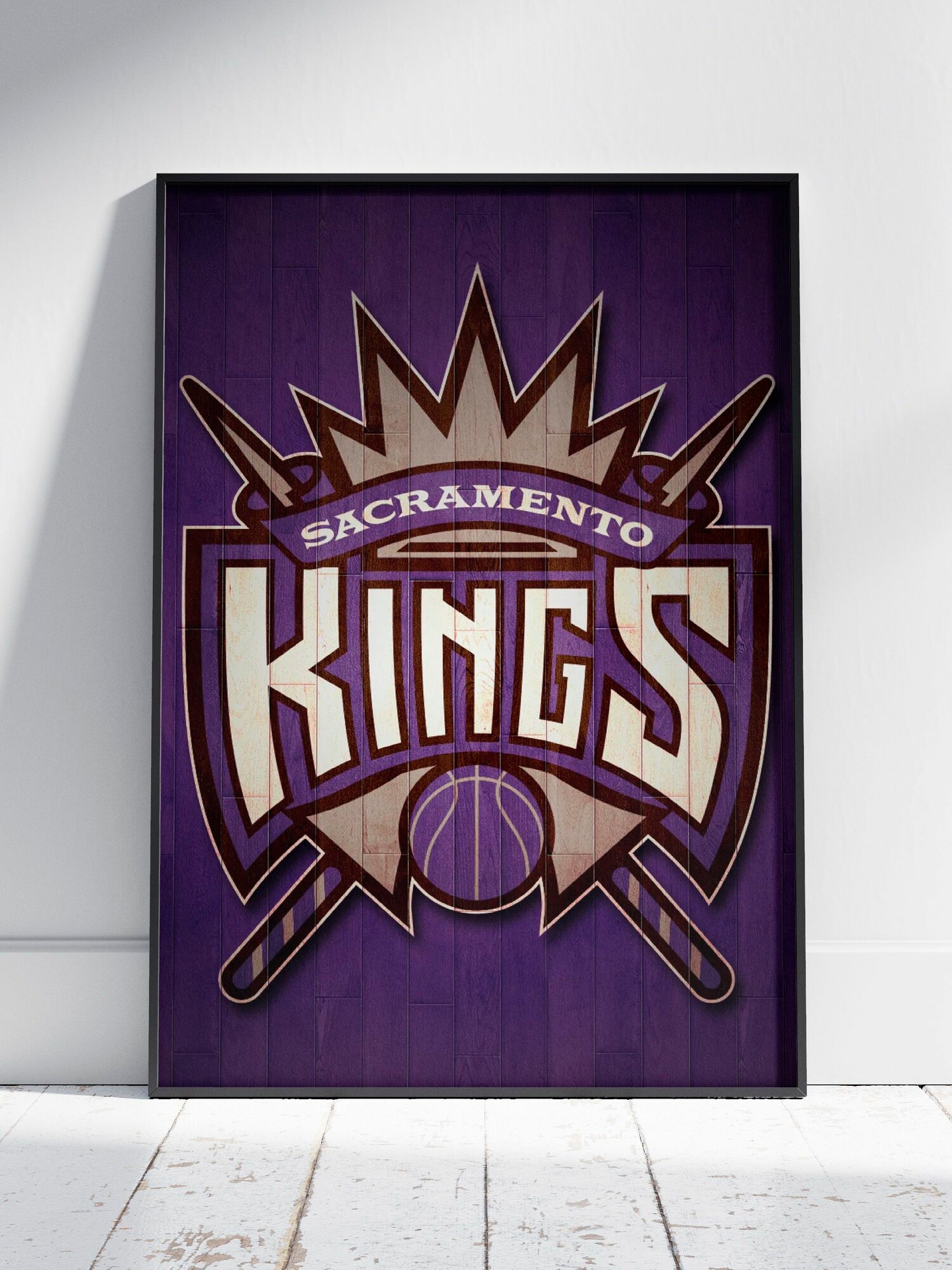 Плакат на стену для интерьера Команды Баскетбол (Сакраменто Кингз - Sacramento Kings 3) - Постер по спорту и физической активности формата A3 (30x42 см)