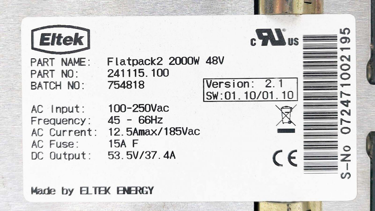Блок питания Eltek Flatpack2 48/2000 2000W — фото 1