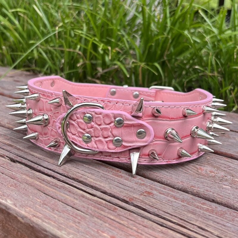 Ошейник с шипами для средних и крупных собак, ошейник для бойцовских пород, ошейник с шипами, ошейник с защитой от