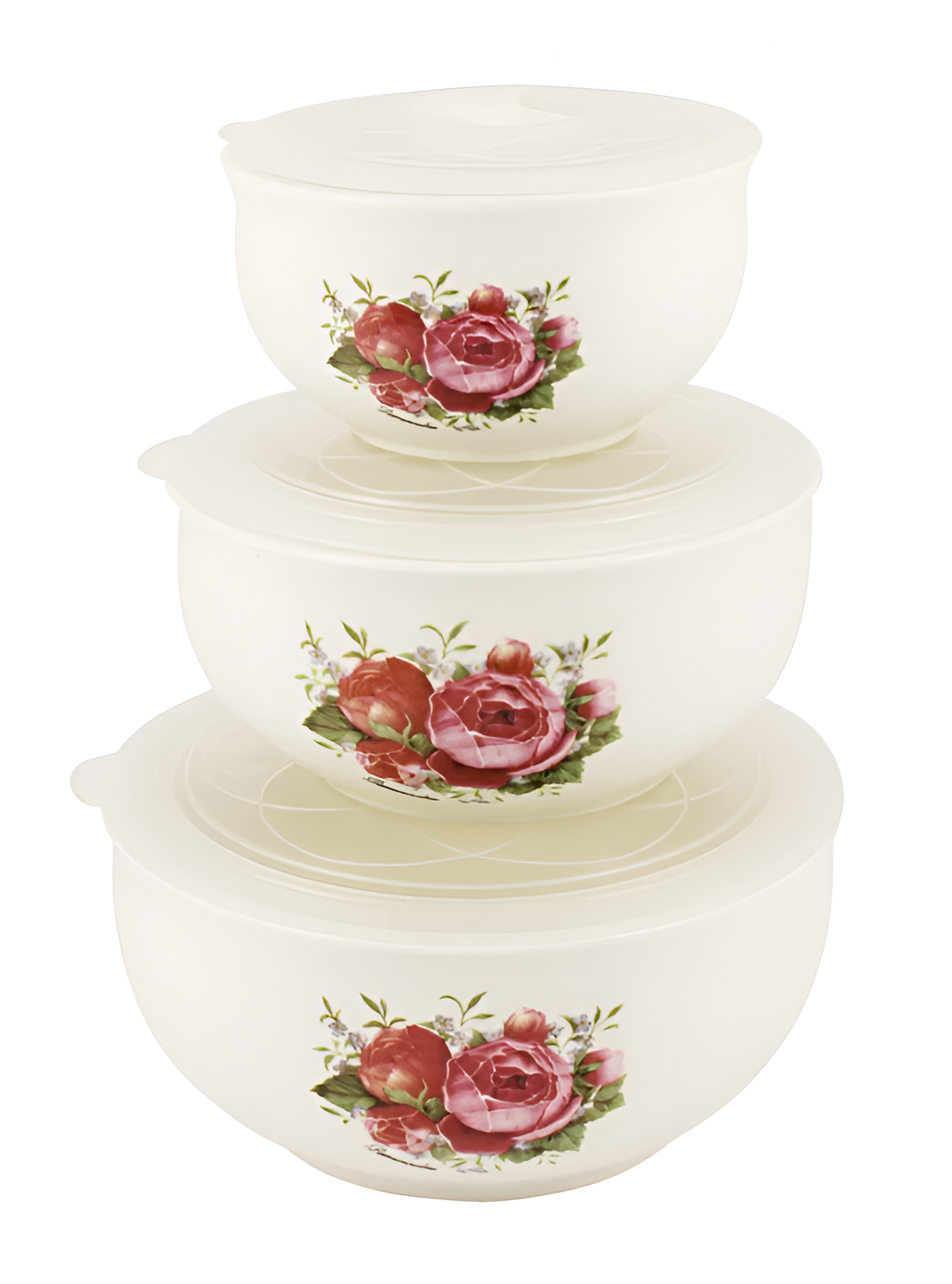 Набор контейнеров с крышками, 3шт (300мл; 500мл; 900мл) фарфор